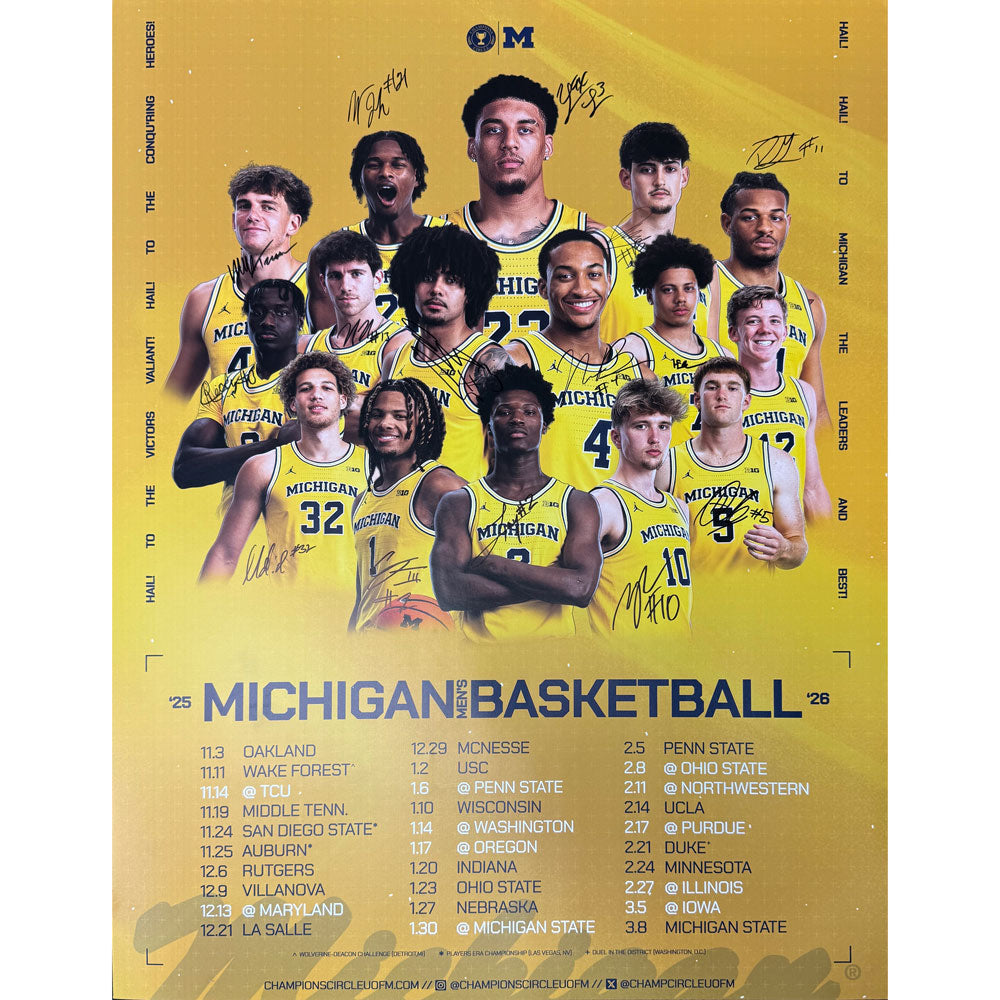 University of Michigan Basketball x Champions Circle Team Signed 2025 ...